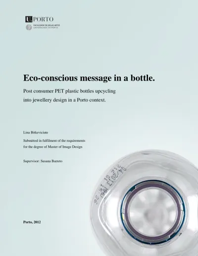 "Eco-conscious message in a bottle. Post-consumer PET plastic bottles ...
