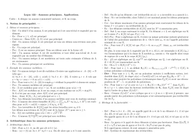 Leçon 122 - Anneaux principaux. Applications.