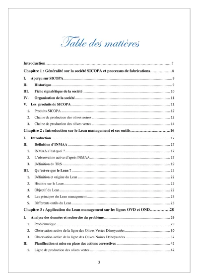 Chaine de production des olives vertes - Les produits de SICOPA