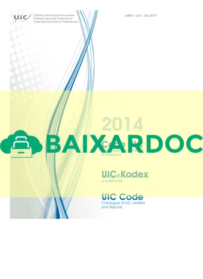 Catalogue des Fiches UIC et Rapports