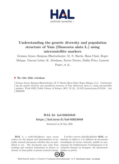 Understanding the genetic diversity and population structure of Yam ...