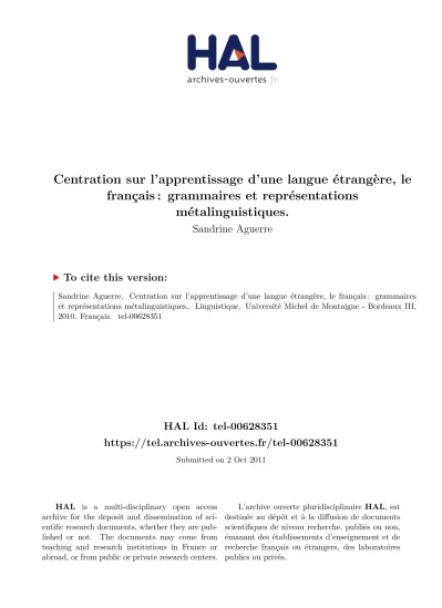 La notion d’interlangue - Théories de l’interlangue