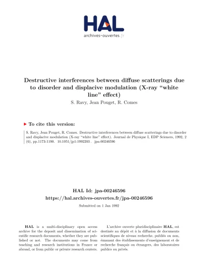 Destructive interferences between diffuse scatterings due to disorder ...