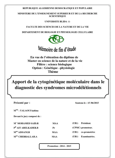 Syndrome de Langer-Giedion - Aspect moléculaires des syndromes ...