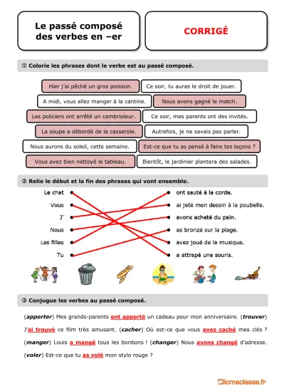 Le passé composé des verbes en -er