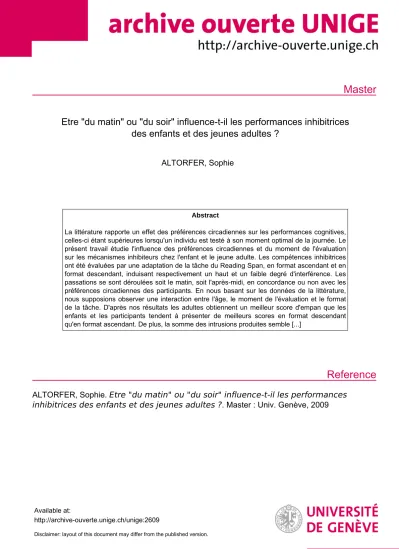 Test de lecture: l’Alouette - T ACHES DE SELECTION ET DE CONTROLE