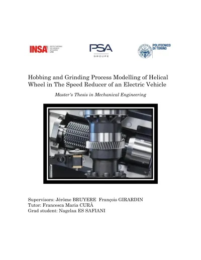 Manufacturing defects - Hobbing and Grinding Process Modelling of ...