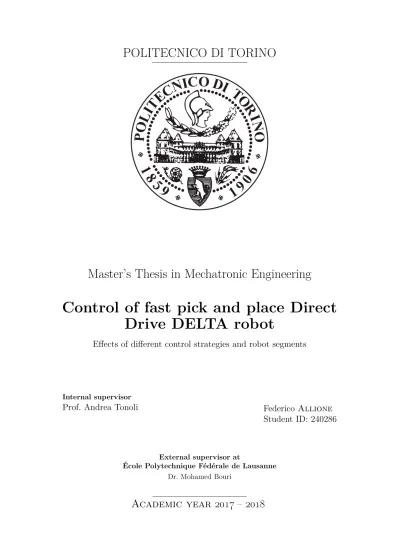 Estimation of the transported mass - Control of fast pick and place ...