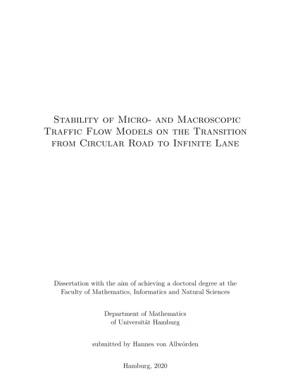 Traffic flow models - Stability of Micro- and Macroscopic Traffic Flow ...