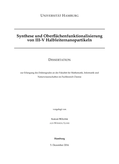 Standardsynthese - Synthese von Indiumphosphid