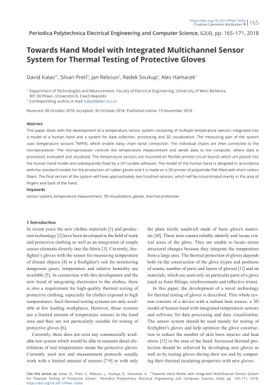 Towards Hand Model with Integrated Multichannel Sensor System for ...