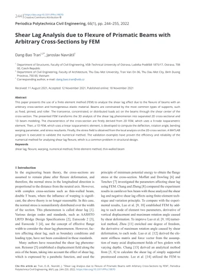 Shear Lag Analysis due to Flexure of Prismatic Beams with Arbitrary ...