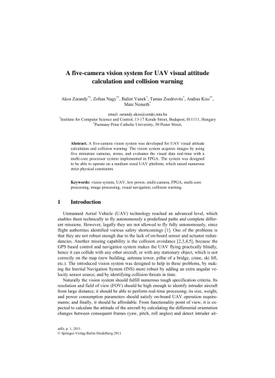 A Five-Camera Vision System for UAV Visual Attitude Calculation and ...