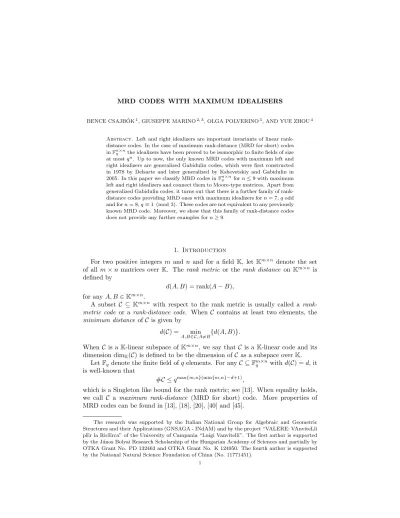 In this paper we classify MRD codes inFn×nq forn≤9 with maximum left ...