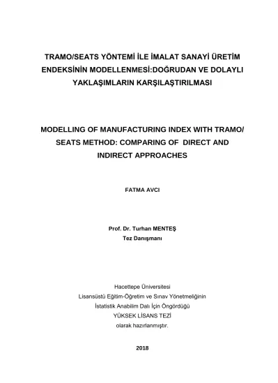 TRAMO - TRAMO/SEATS Yöntemi - MEVSĠMSEL DÜZELTME