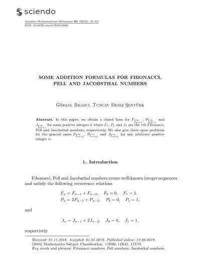 Some addition formulasfor Fibonacci, Pell and Jacobsthal numbers