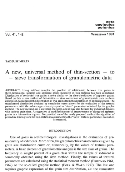 A new, universal method of thin-section - to - sieve transformation of ...