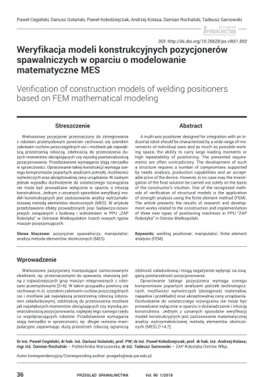 View of Verification of construction models of welding positioners ...