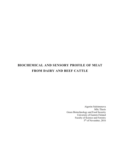 MEAT COMPOSITION - Biochemical and sensory profile of meat from dairy ...