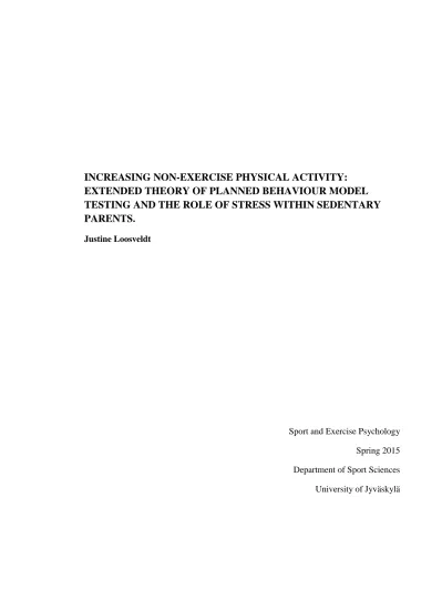 Sedentary behaviour and non-exercise physical activity