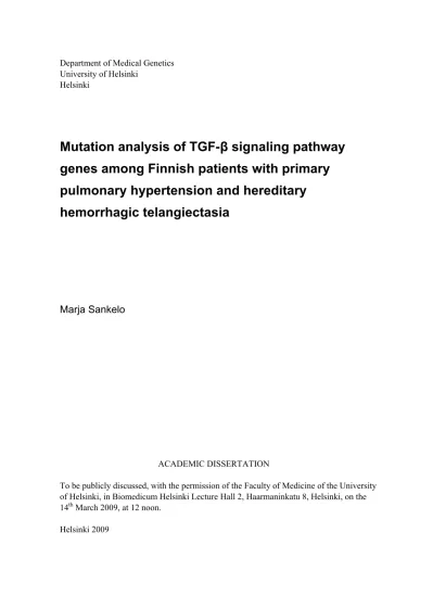 TGF- β -signaling pathway - Mutation analysis of TGF-β signaling ...