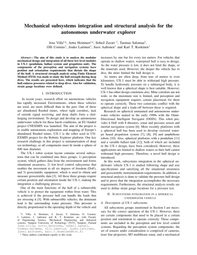 Mechanical subsystems integration and structural analysis for the ...