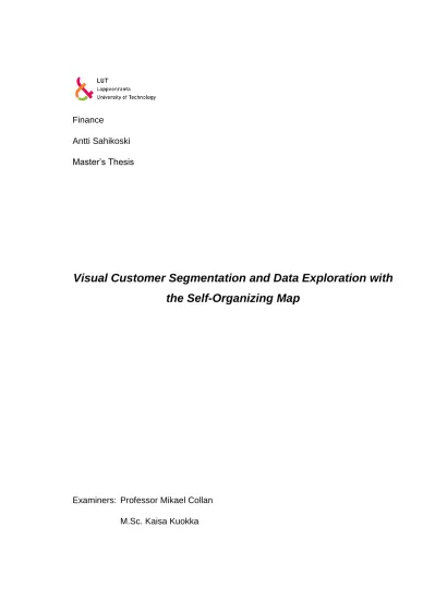 Visual Customer Segmentation and Data Exploration with the Self ...