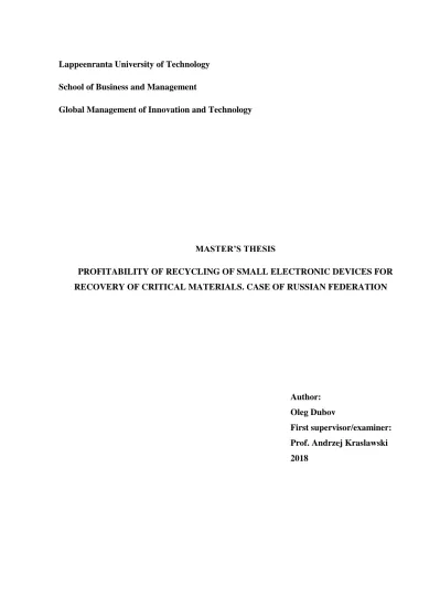 Optimal collection model identification - Deep recycling scenario