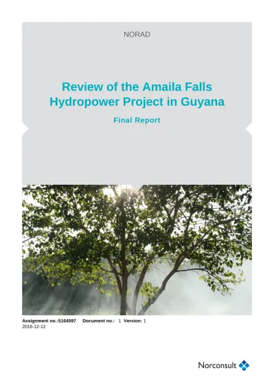 Review of the Amaila Falls Hydropower Project in Guyana