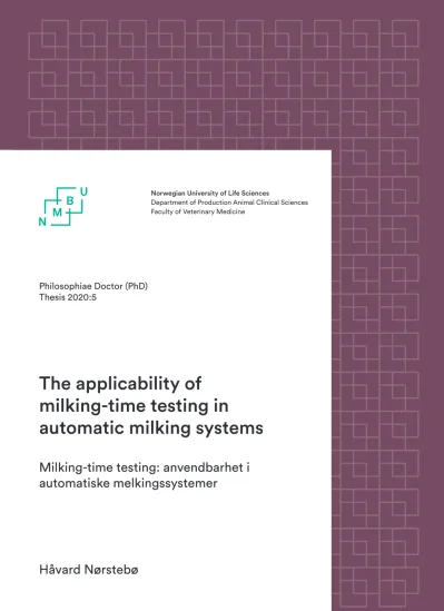 The applicability of milking-time testing in automatic milking systems
